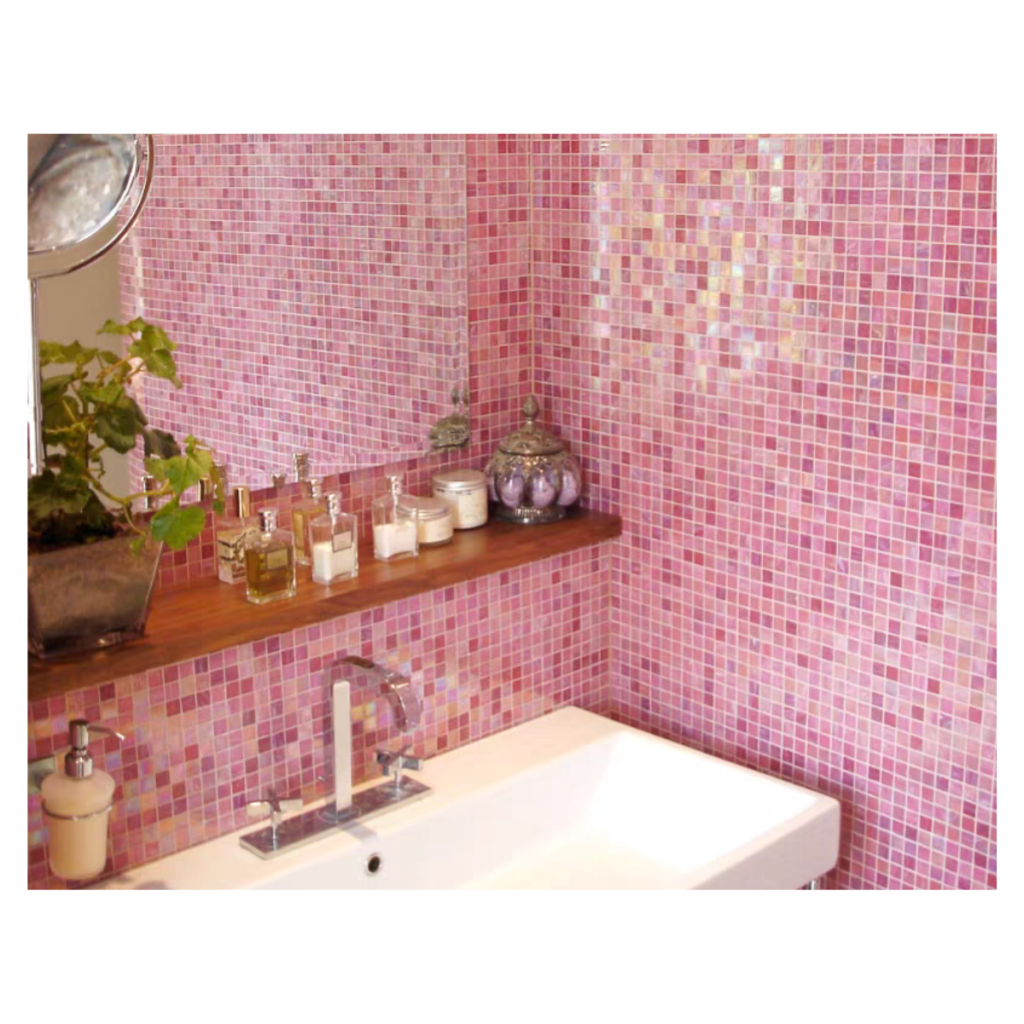 Pink Cotton Candy Mosaic Tiles กระเบื้องโมเสกแก้ว 20 MM. - Timeless Tiles
