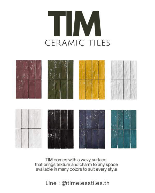 Tim Ceramic Tiles กระเบื้องเซรามิก 65x200 MM. - Timeless Tiles