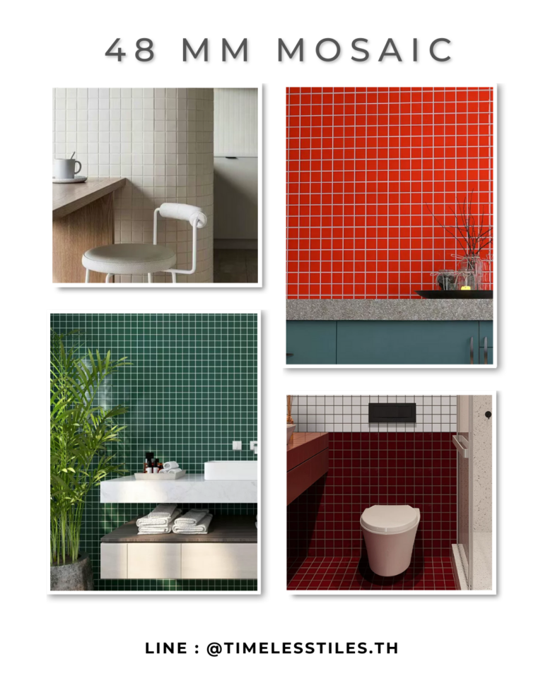 Classic Square Mosaic Tiles กระเบื้องสี่เหลี่ยม 48 MM. - Timeless Tiles
